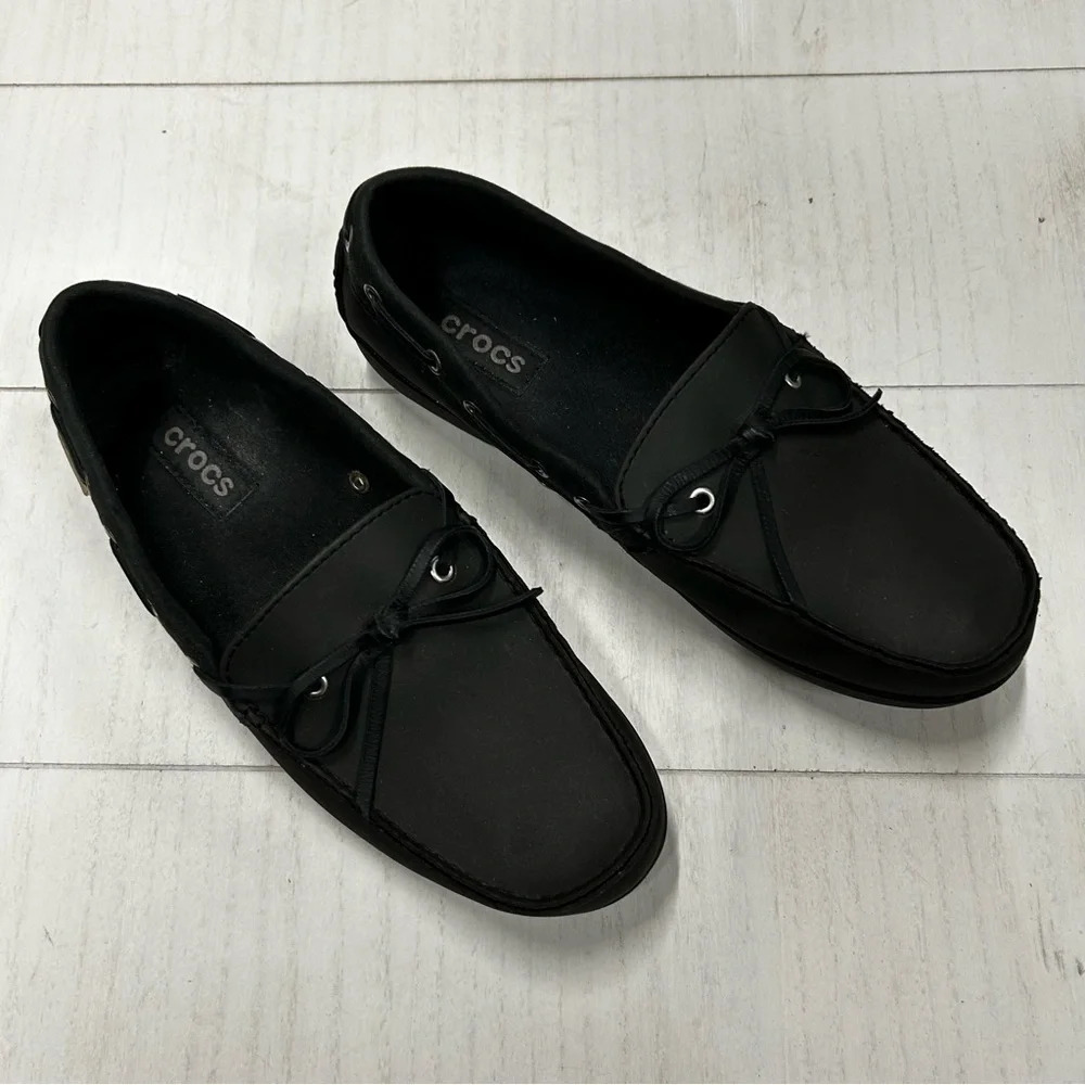 Crocs Women's 9 Wrap Colorlite Loafer Black Flats Moc… - Gem